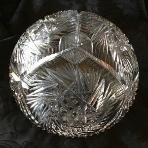 Antique American Cut Glass Bowl With Hobstars, Pinwheels, and Sawtooth ...