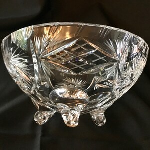 Vintage Kusak Cut Glass Works "berlin" Pattern Cut Glass Open Candy ...