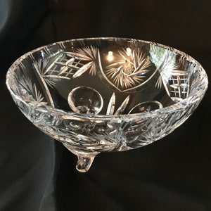 Vintage Kusak Cut Glass Works "berlin" Pattern Cut Glass Open Candy ...