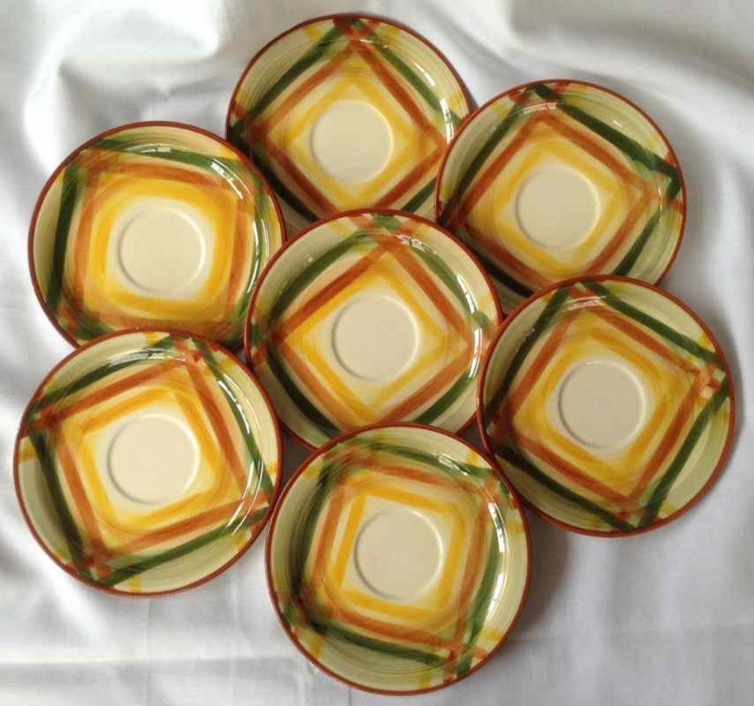 Vintage Vernon Kilns "vernonware" Set of Seven Saucers (homespun ...