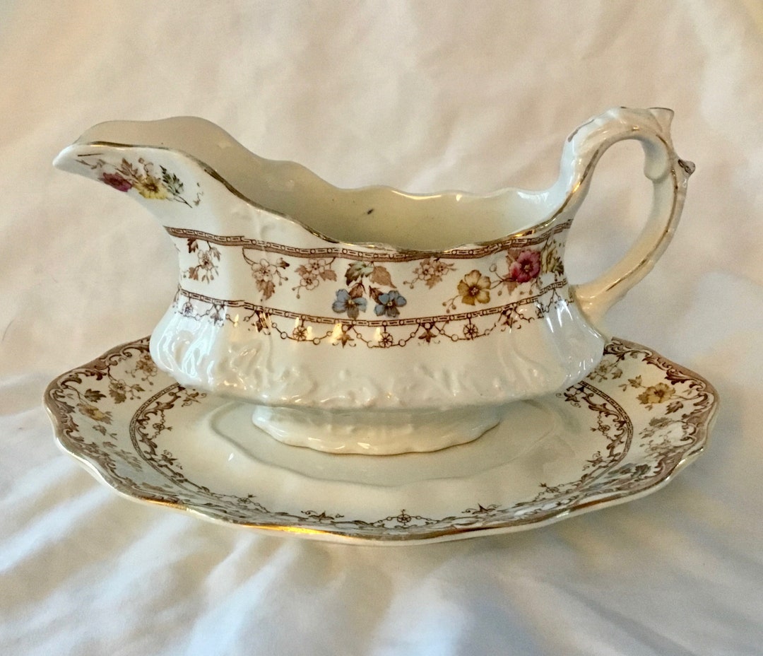 Antique Victorian S. Hancock & Sons Ltd. "warwick" Pattern Gravy Boat ...