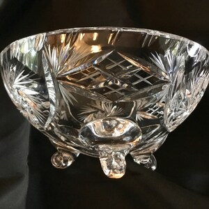 Vintage Kusak Cut Glass Works "berlin" Pattern Cut Glass Open Candy ...