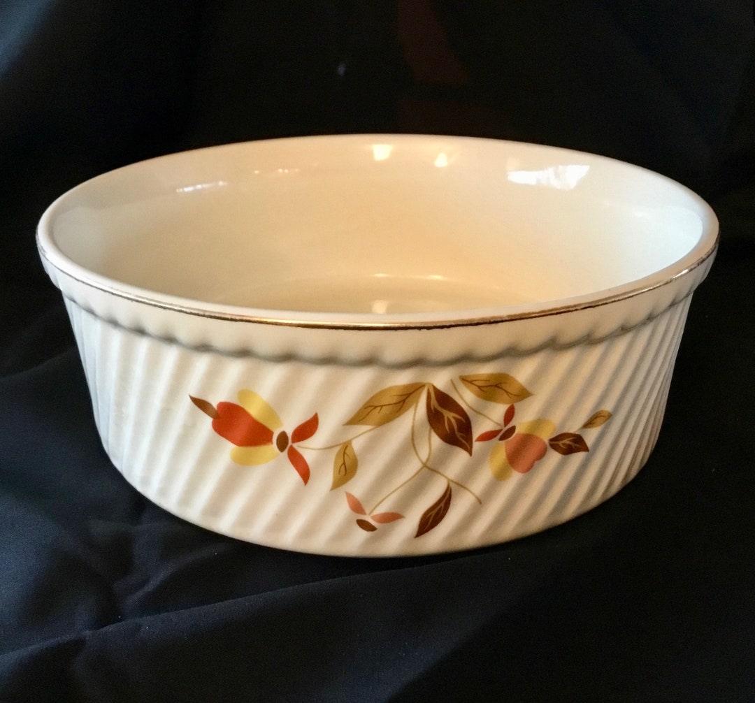 Vintage Hall's Superior Quality Kitchenware "autumn Leaf" 7.75" Soufflé ...