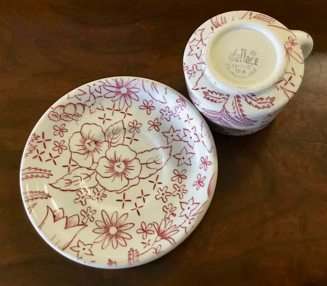 Vintage Wallace China Company Floral Pattern Coffee Cup and | Etsy