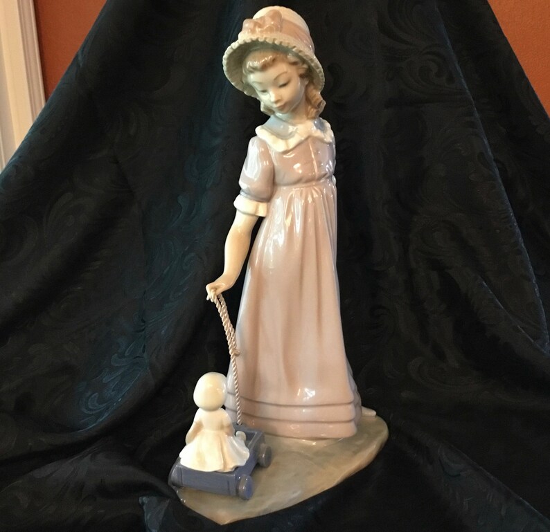 Vintage Lladro Porcelain "pulling Dolls Carriage" #5044 - Handmade in ...
