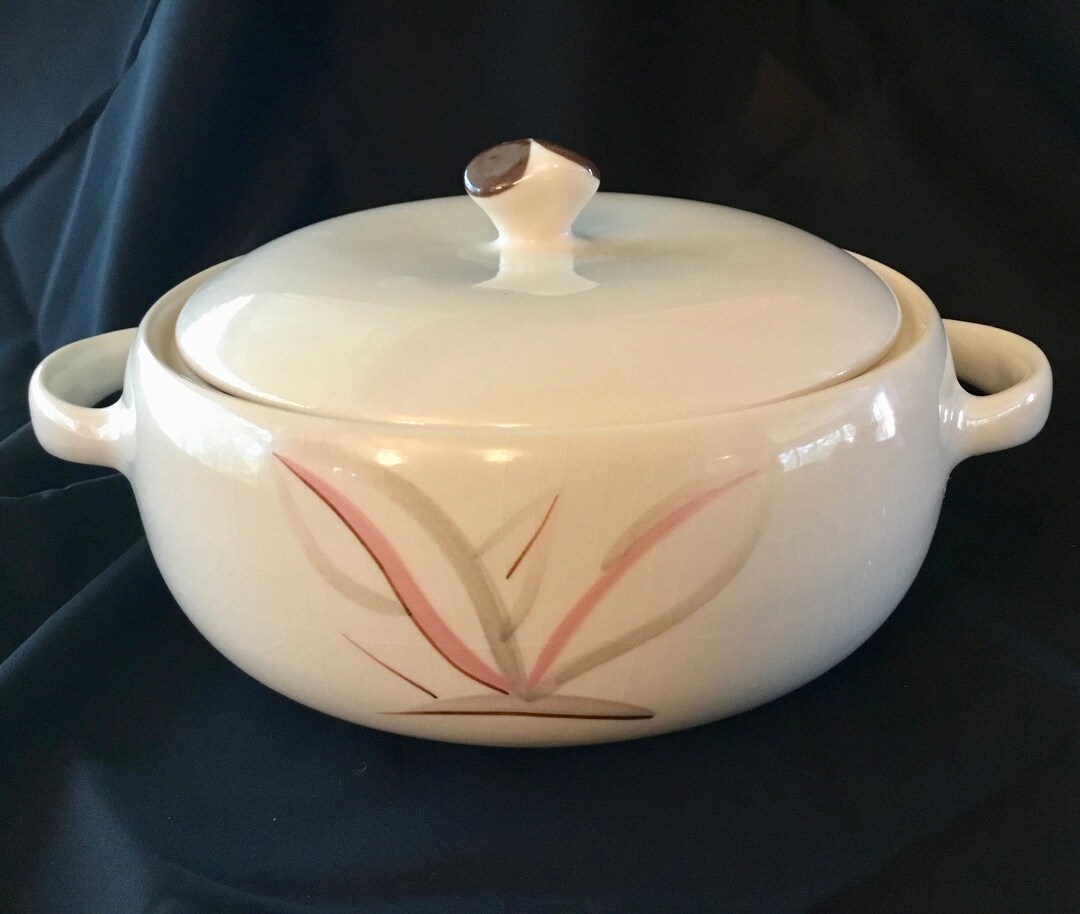 Vintage Winfield Pottery Company "dragon Flower" 8.0" Round Covered ...