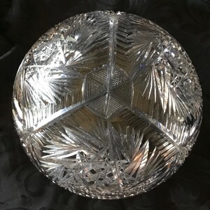 Antique American Cut Glass Bowl With Hobstars, Pinwheels, and Sawtooth ...