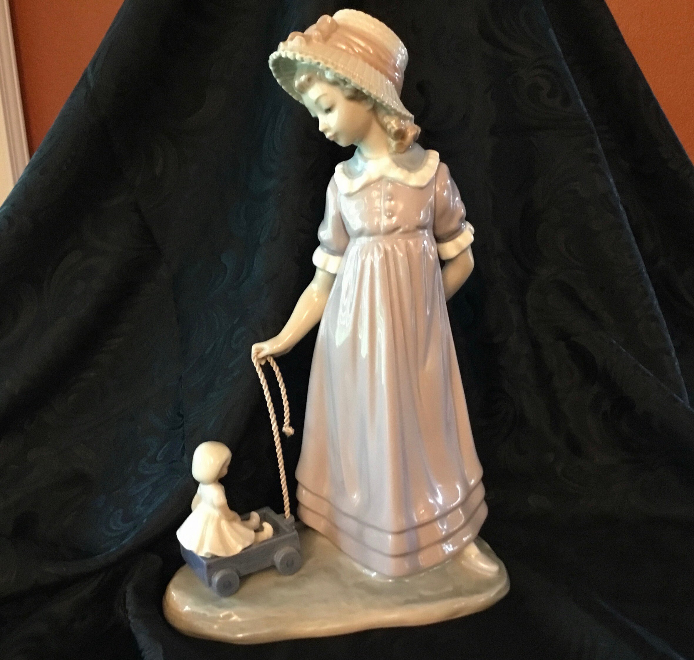Vintage Lladro Porcelain "pulling Dolls Carriage" #5044 - Handmade in ...