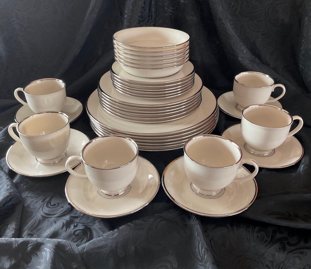 Vintage Lenox Bone China "presidential Montclair Platinum" 36 Piece ...