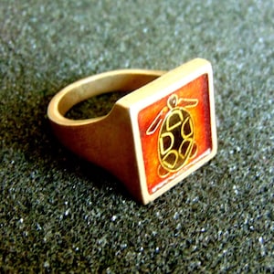 Turtle Signet Ring for Men- Mens Rings - Etsy