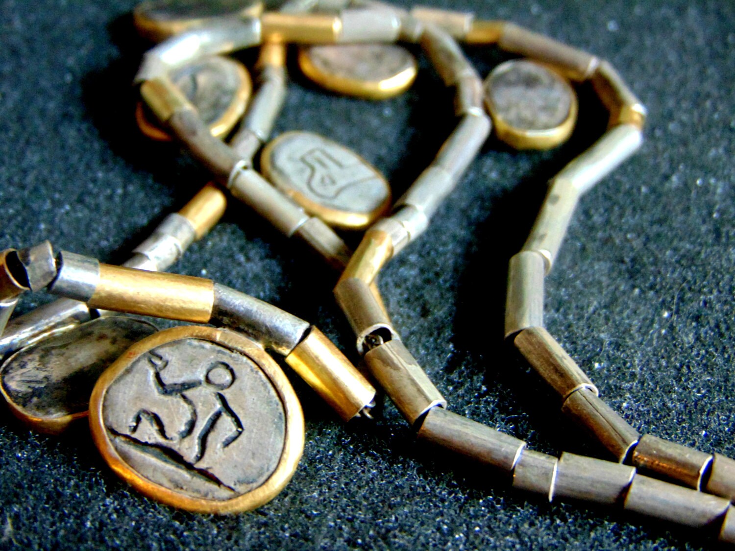 Silver Gold NecklaceSilver 925 18k Gold Vintage | Etsy