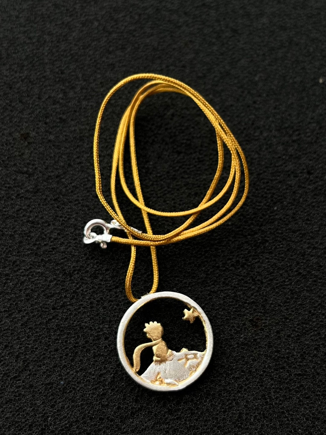 The Little Prince Silver Pendant, Le Petite Prince Gold Plated Matte ...
