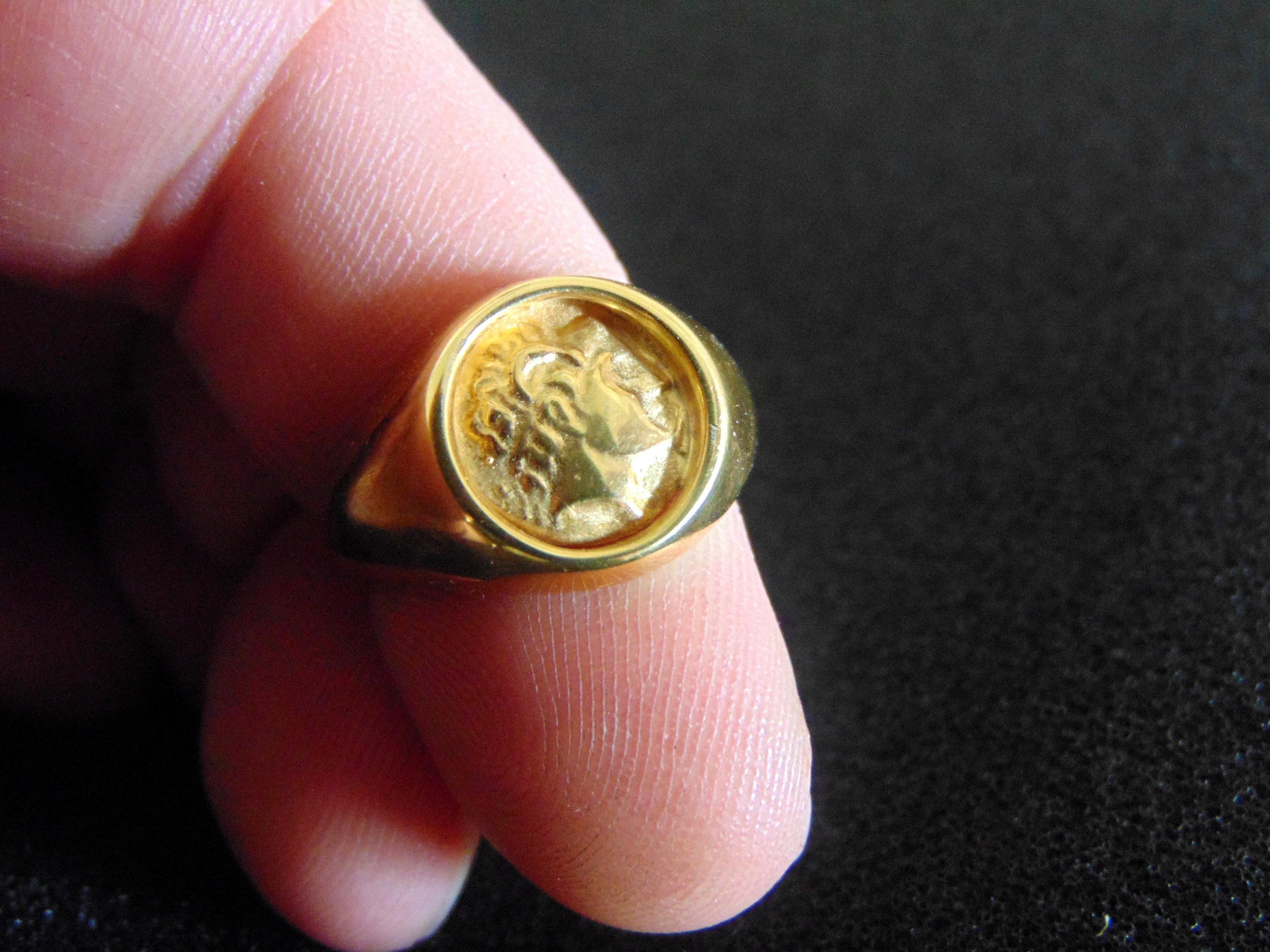 Solid Gold Signet Ring Coin Signet Ring Mens Pinky Ring | Etsy
