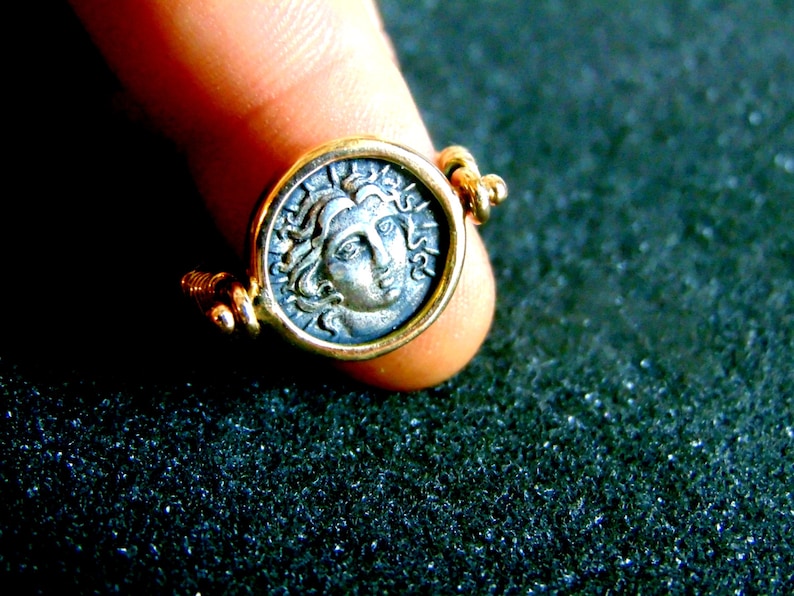 Mens Swivel Flip Ring Ancient Greek Coin Ring Alexander the | Etsy