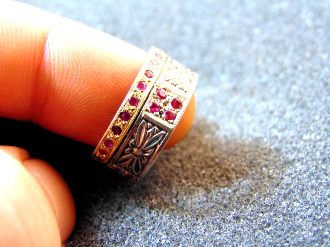 Stunning Silver Gold and Ruby Ring-925 Silver 18k Gold - Etsy