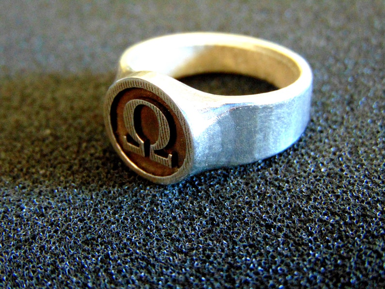 Omega Ring Monogram Signet Ring Wax Seal Ring Letter Ring - Etsy