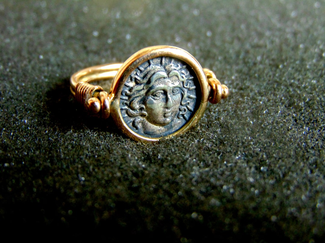 Mens Swivel Flip Ring, Ancient Greek Coin Ring, Alexander the Great ...