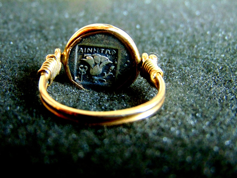 Mens Swivel Flip Ring, Ancient Greek Coin Ring, Alexander the Great ...