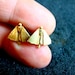 Beautiful 18k Gold Moth Stud Earrings-yellow Gold Moth Earrings-bug ...