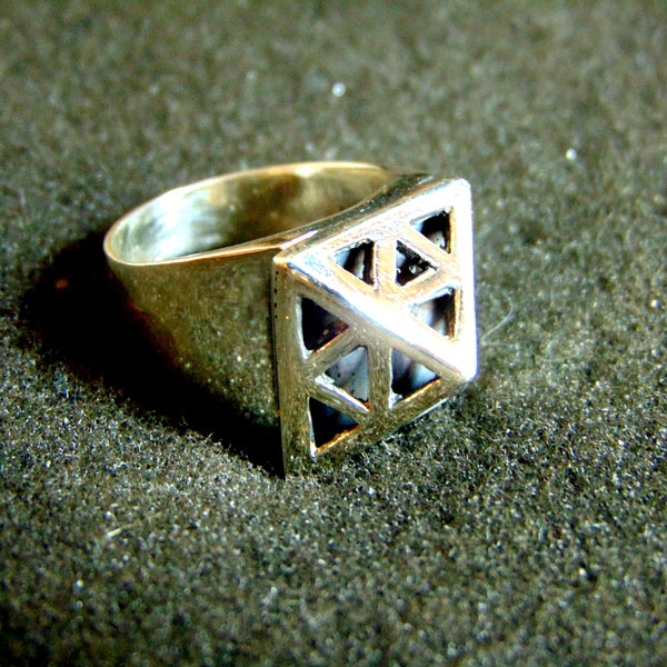 Silver Pyramid Ring - Etsy