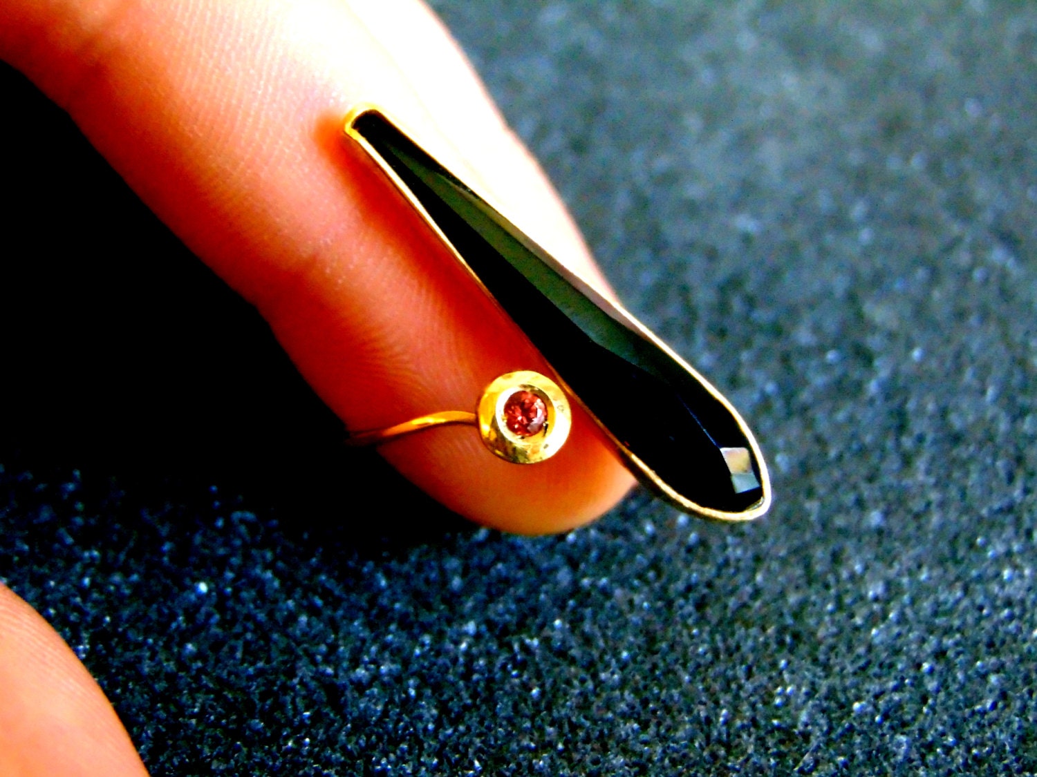 Stunning 18k Gold Onyx and Ruby Statement Ring-women's | Etsy