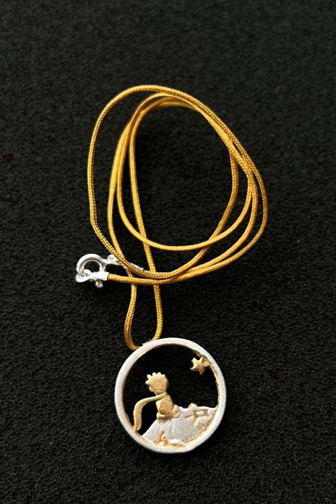 The Little Prince Silver Pendant, Le Petite Prince Gold Plated Matte ...