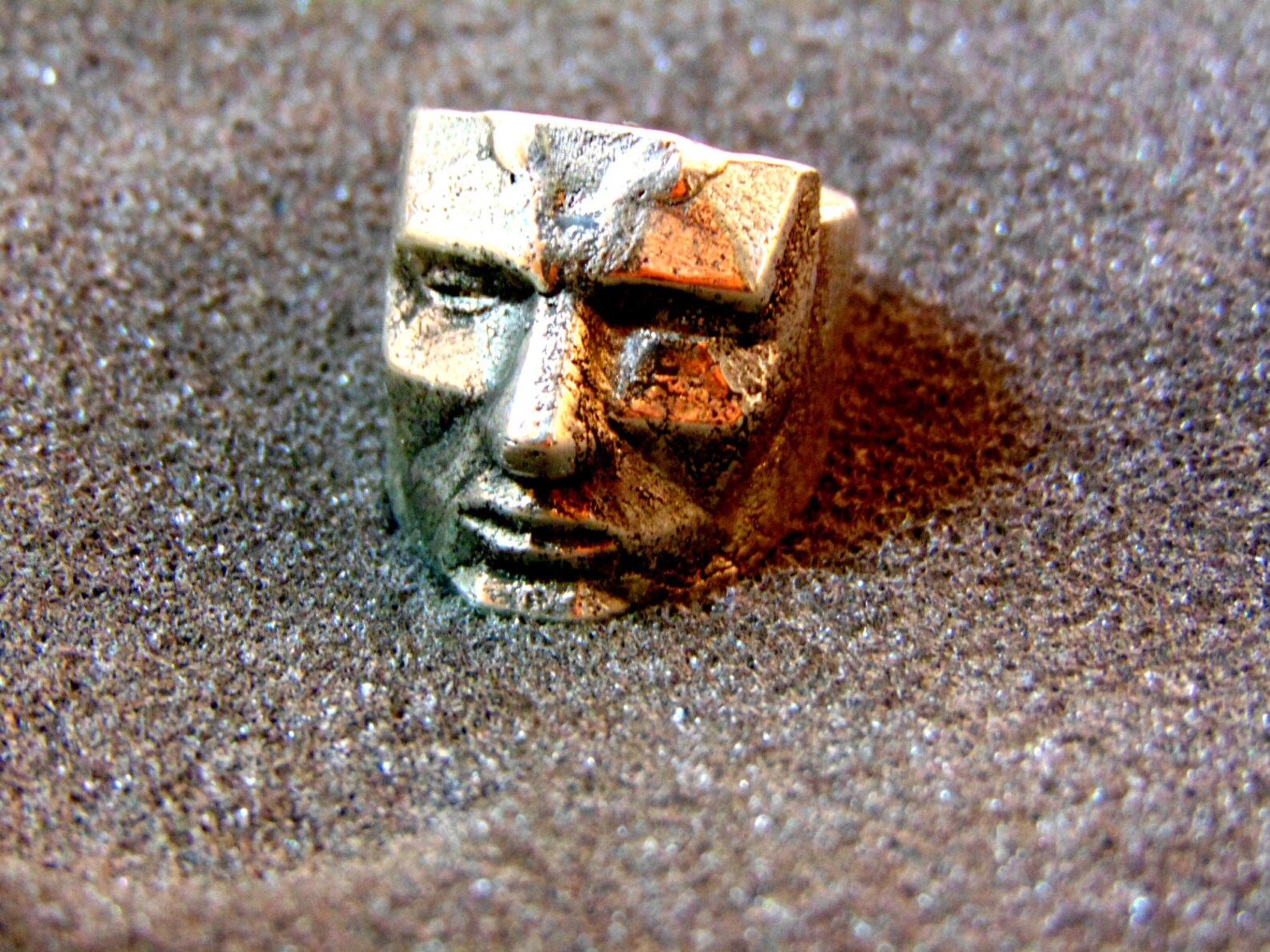 Stunning Human Face Silver Ring-sterling Silver Head Ring - Etsy