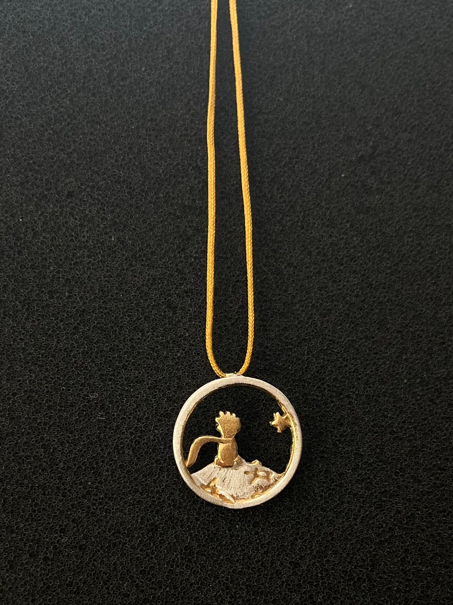 The Little Prince Silver Pendant, Le Petite Prince Gold Plated Matte ...