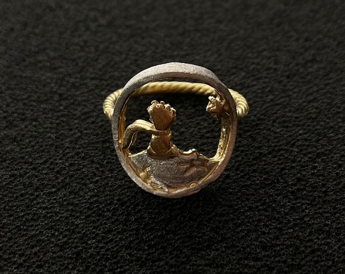 Cute Little Prince Ring, Minimal Le Petite Prince Gold Plated Ring, Le ...