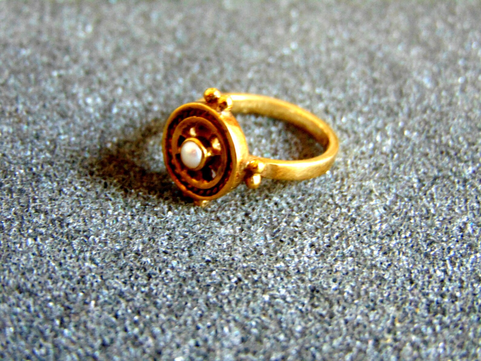 Unique Solid Gold Pinky Ring 18k Solid Gold Pearl Ring Pinky - Etsy