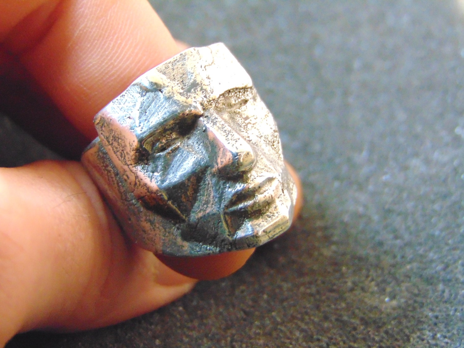 Stunning Human Face Silver Ring-sterling Silver Head Ring - Etsy