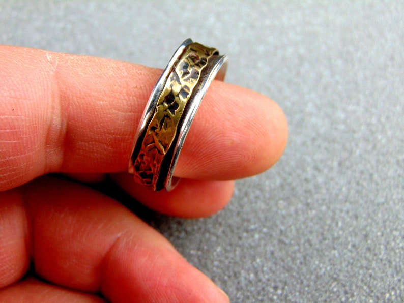 Mens Sterling Silver Spinner Ringmeditation Fidget Ring - Etsy