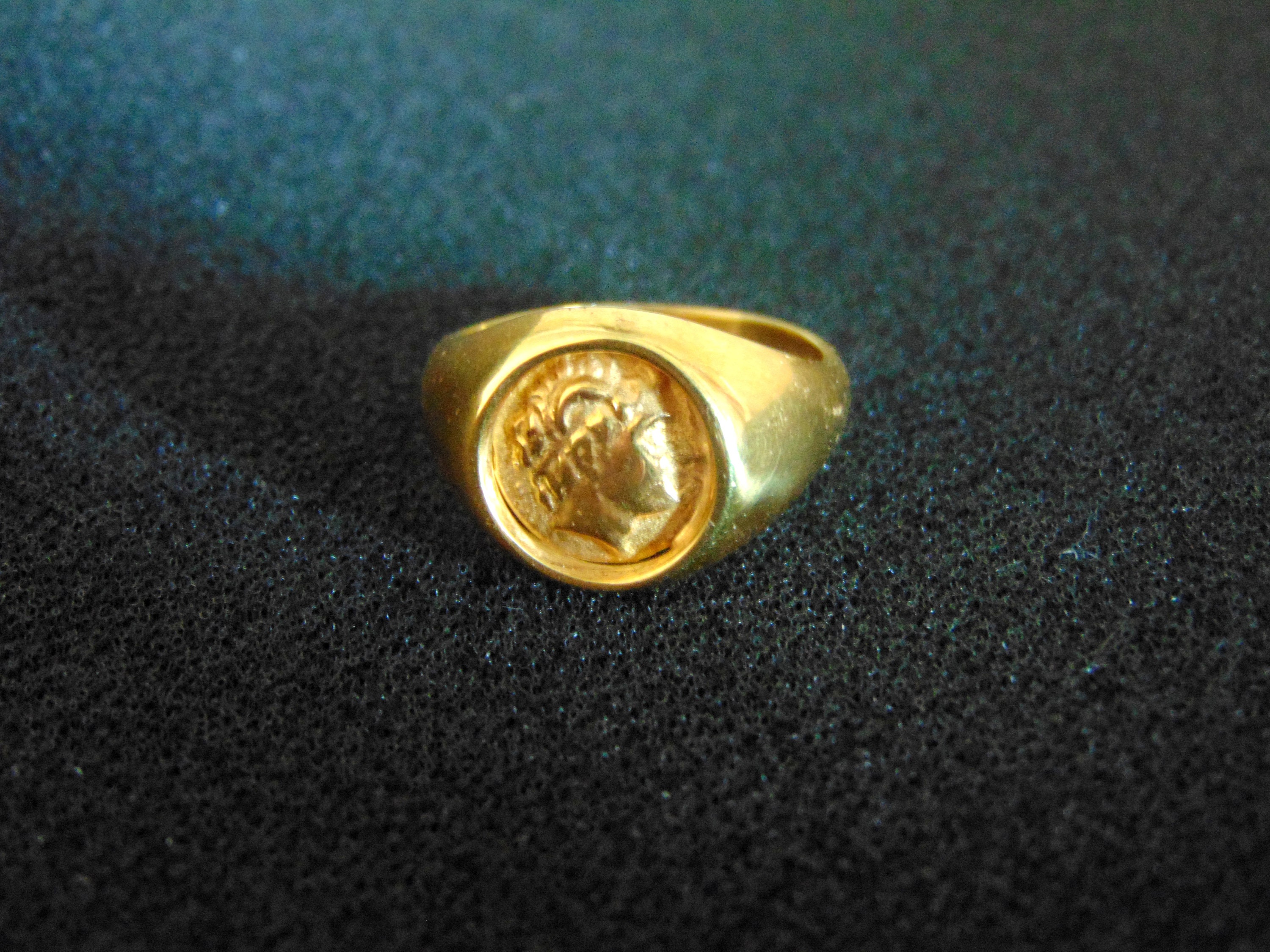 Solid Gold Signet Ring Coin Signet Ring Mens Pinky Ring | Etsy