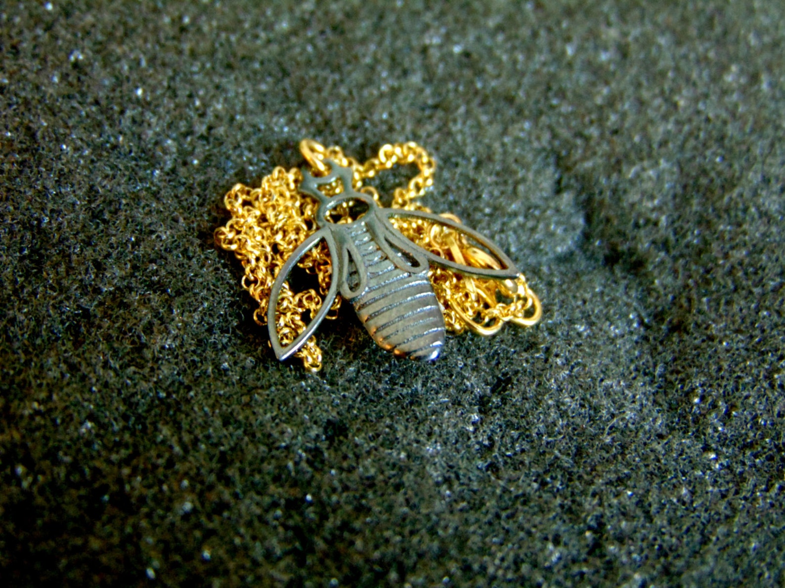 Dainty Bee Necklacehoney Bee Charm Necklace Gold Plated and - Etsy