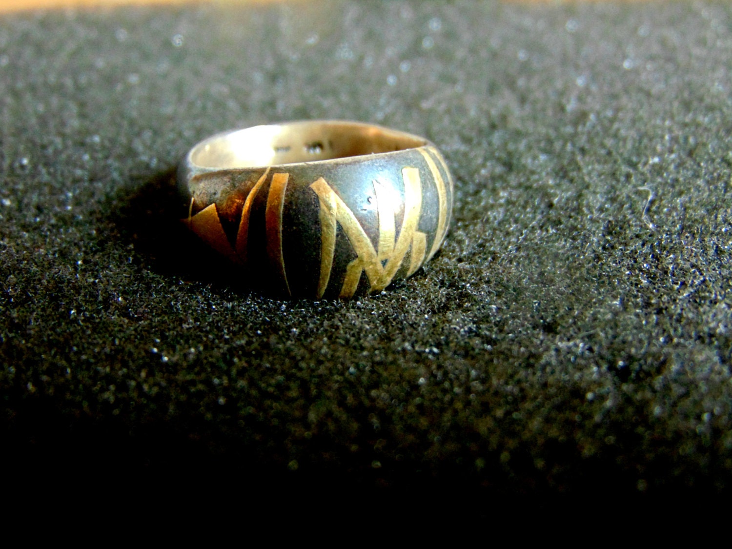 Silver and Gold Ring BandSterling Silver and 14k Gold | Etsy