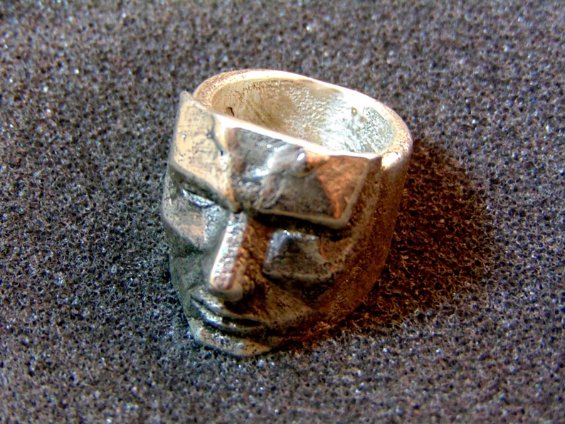 Stunning Human Face Silver Ring-sterling Silver Head Ring - Etsy