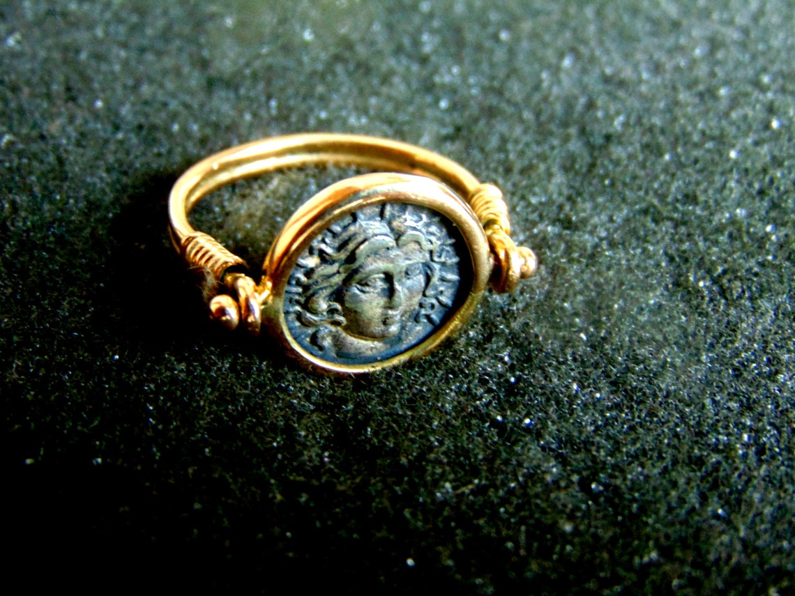 Mens Swivel Flip Ring, Ancient Greek Coin Ring, Alexander the Great ...
