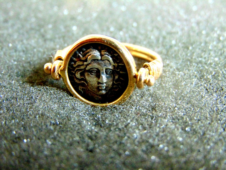 Mens Swivel Flip Ring, Ancient Greek Coin Ring, Alexander the Great ...