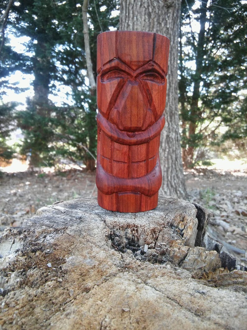 Handmade Tribal Tiki Head Redheart Wood Carving - Etsy