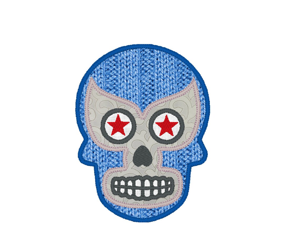 Mexican Skull Applique Embroidery Design Pattern for Machine Wrestler ...
