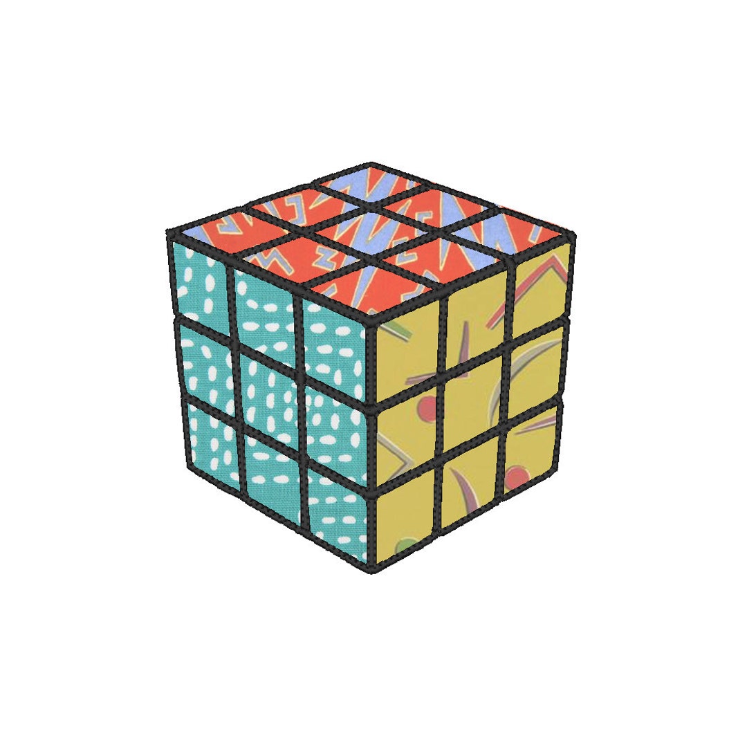 Rubik's Cube 80s Embroidery Applique Design Pattern for Machine Retro ...