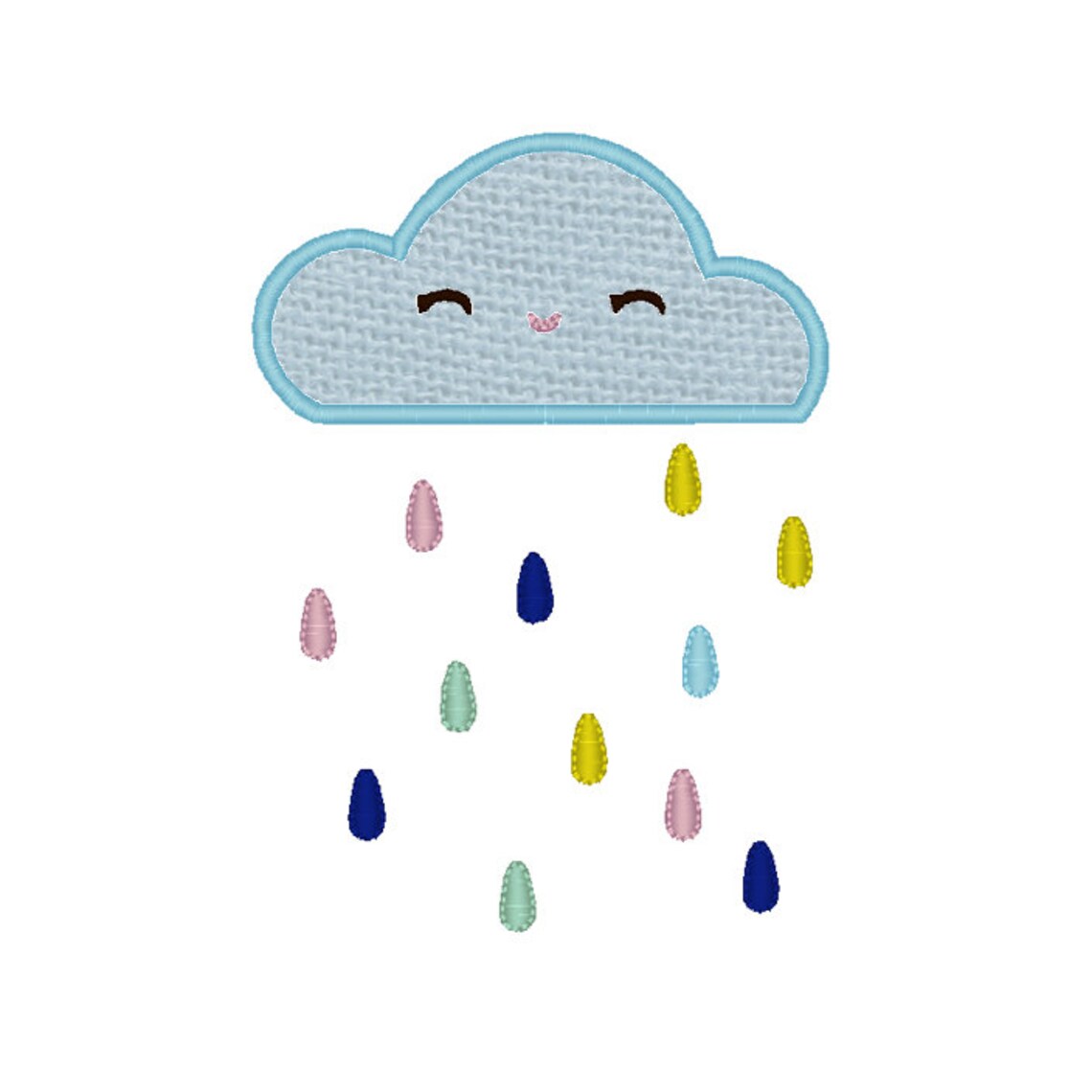 Rain Cloud Applique Embroidery Design Pattern for Machine Weather ...