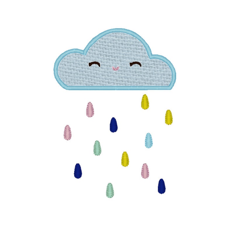 Rain Cloud Applique Embroidery Design Pattern for Machine Weather ...