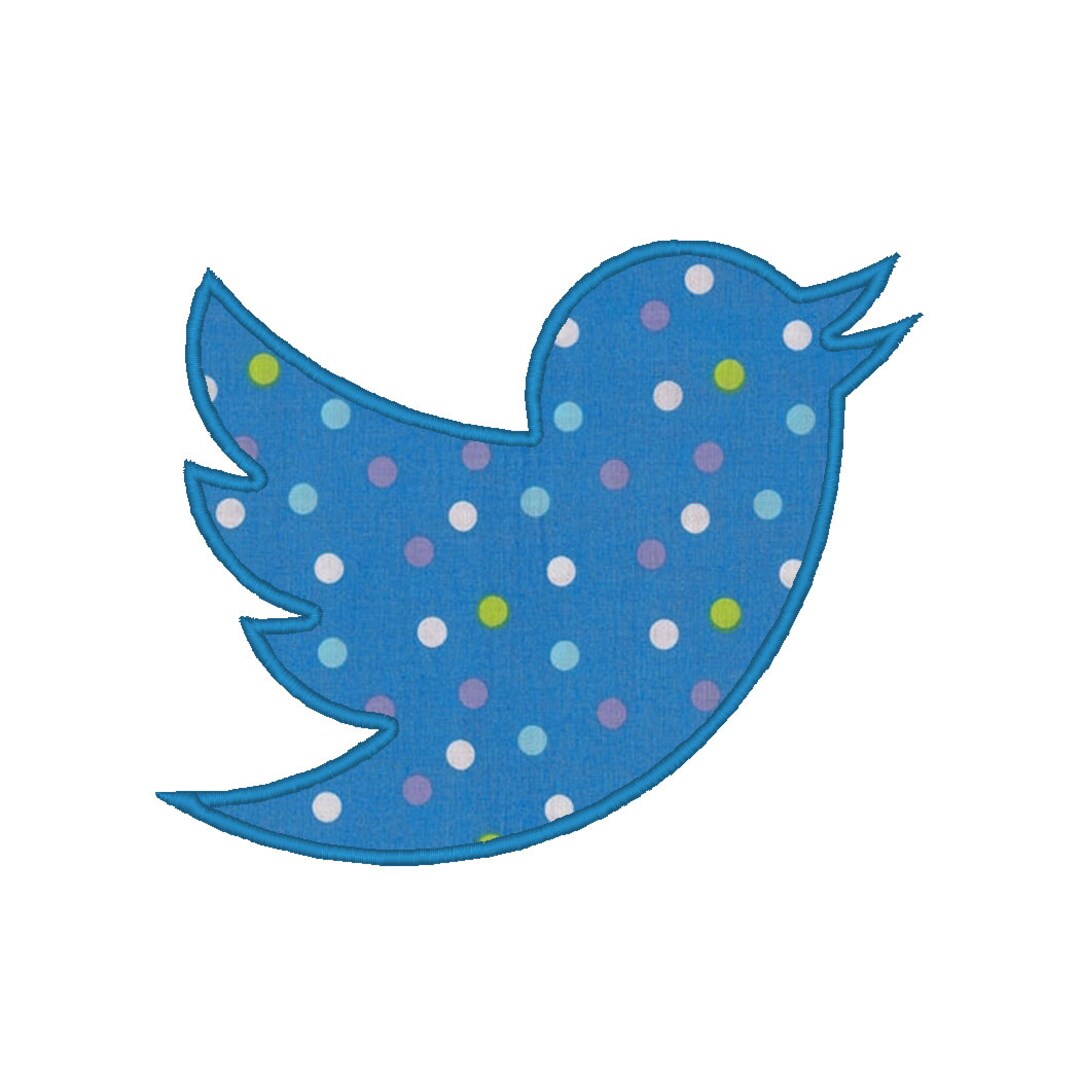 Blue Bird Applique Embroidery Design Pattern for Machine Twitter Tweet ...
