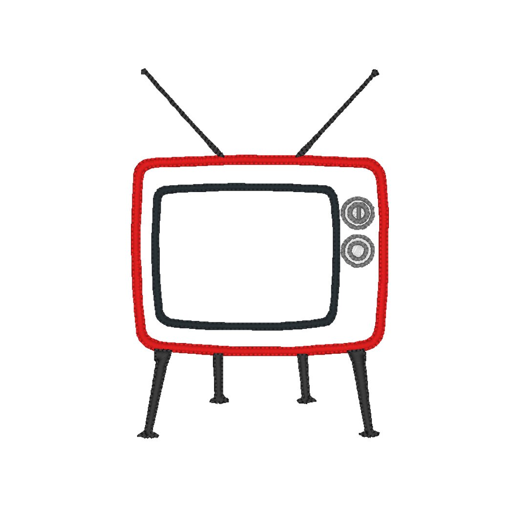 Funky Vintage TV Applique Embroidery Design Pattern for Machine Retro ...