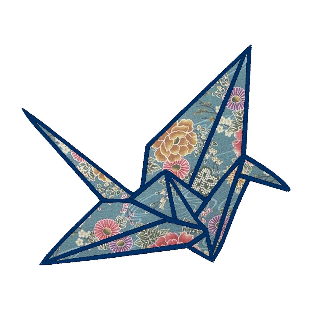 Origami Crane Applique Embroidery Design Pattern for Machine Sewing ...