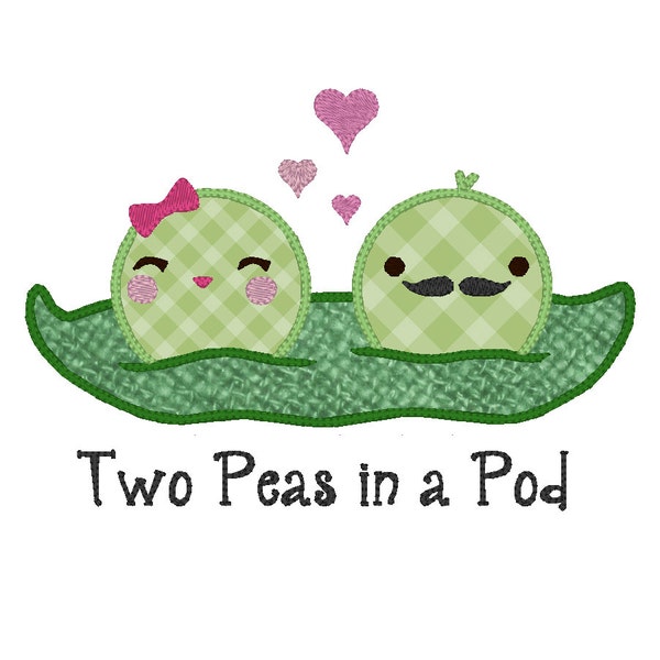 Two Peas in a Pod Embroidery Design - Etsy