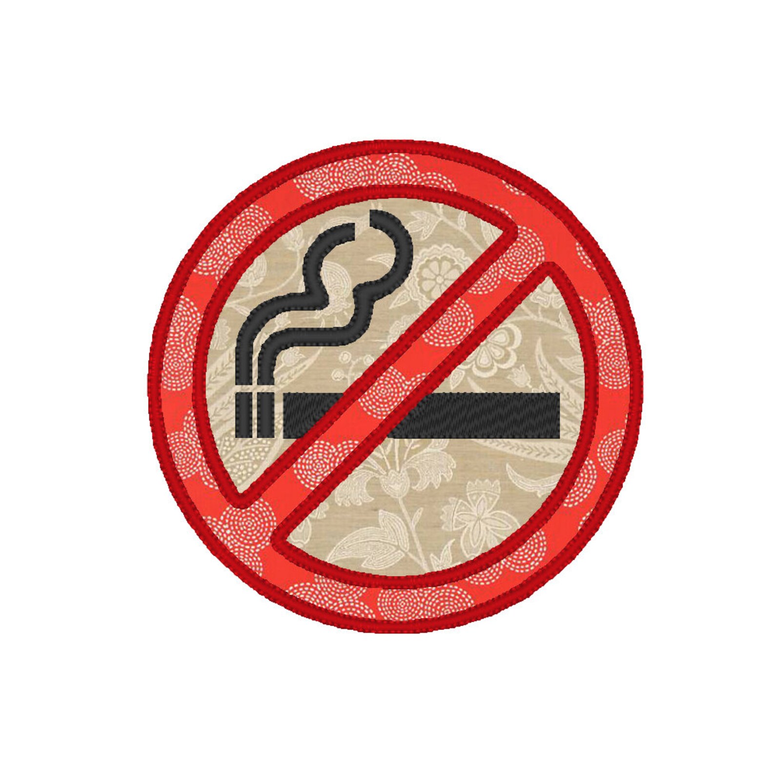 No Smoking Applique Embroidery Design Pattern for Machine Sign - Etsy