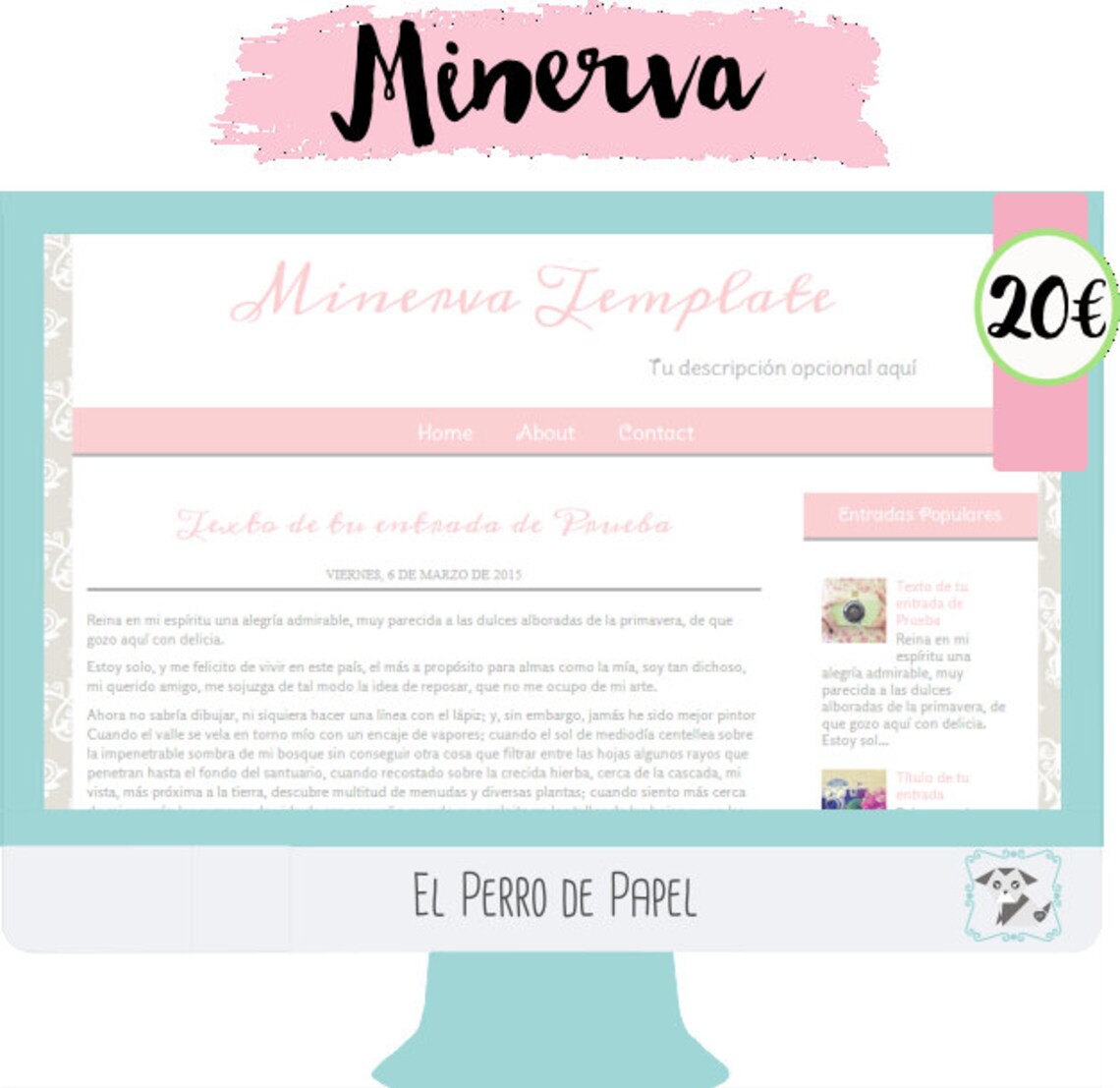 Minerva Premade Blogger Template - Etsy