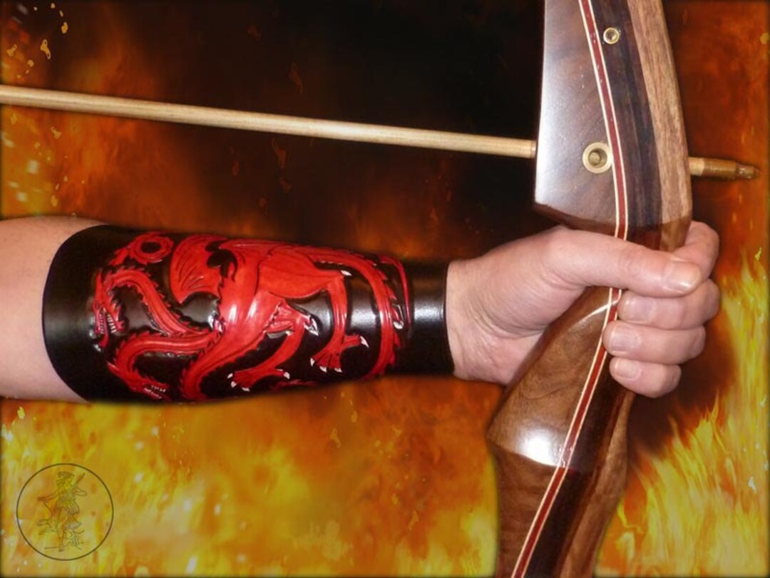 Leather Archery Bracer, Hand Tooled Arm Guard. Game of Thrones,house ...
